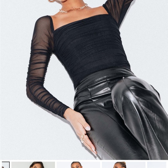 Princess Polly | Tops | Princess Polly Delaney Black Body Suit | Poshmark